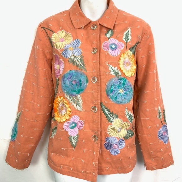 indigo moon | Jackets & Coats | Indigo Moon Embroidered Lined Blazer ...